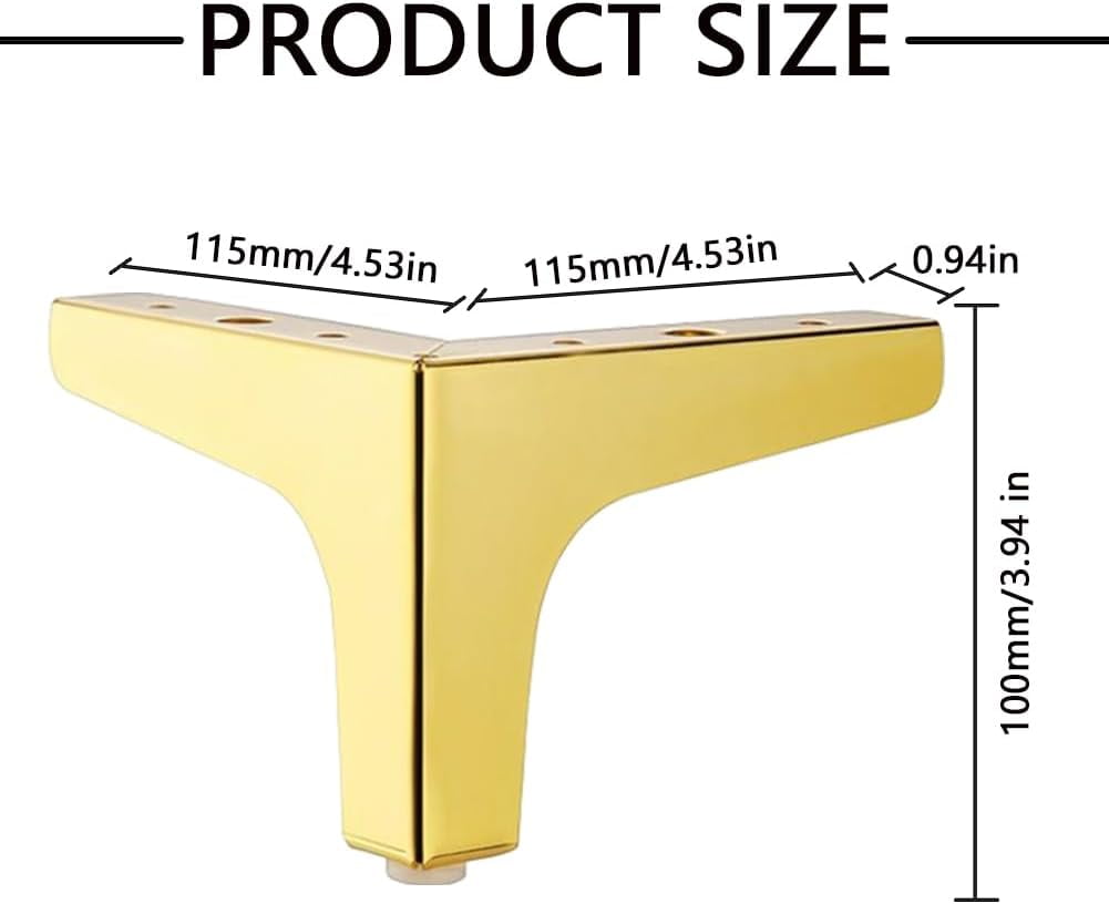 QIHE-Metal Furniture Legs 4Pcs Duty Modern Metal Triangle Feet Legs for ...