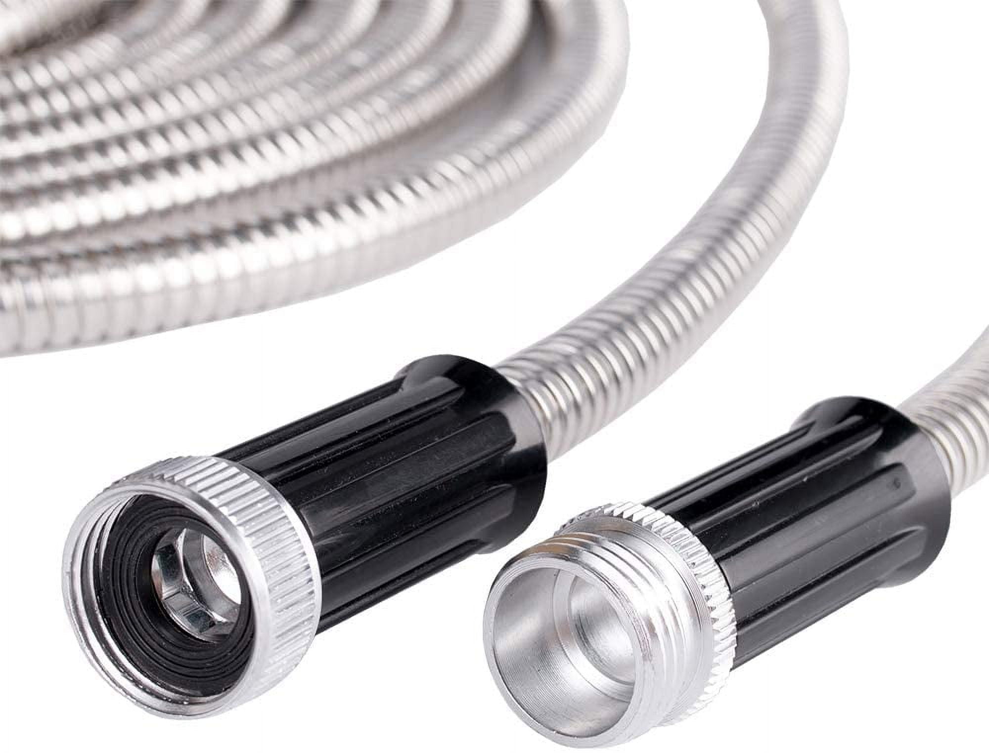 QIHE-Metal Short Garden Hose 10ft Connectors, Drainage Hose for ...