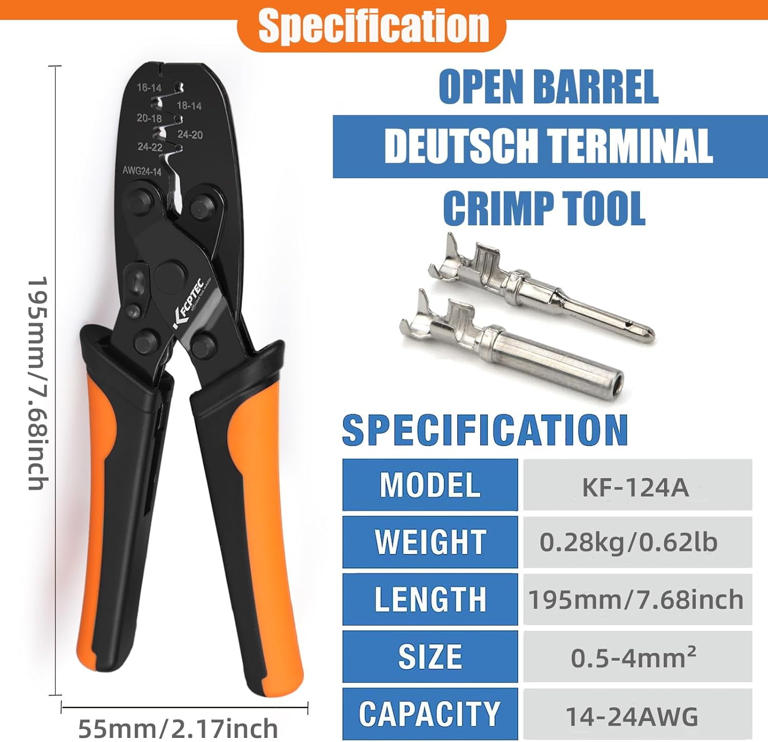 QIHE-Molex Crimping Tool, Open Barrel Terminal Crimper for Deutsch ...
