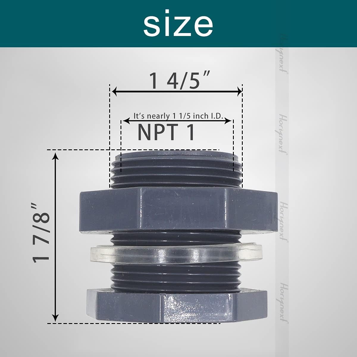 QIHE-NPT 1" PVC Bulkhead Fitting, Plastic Pipe Connector for rain ...