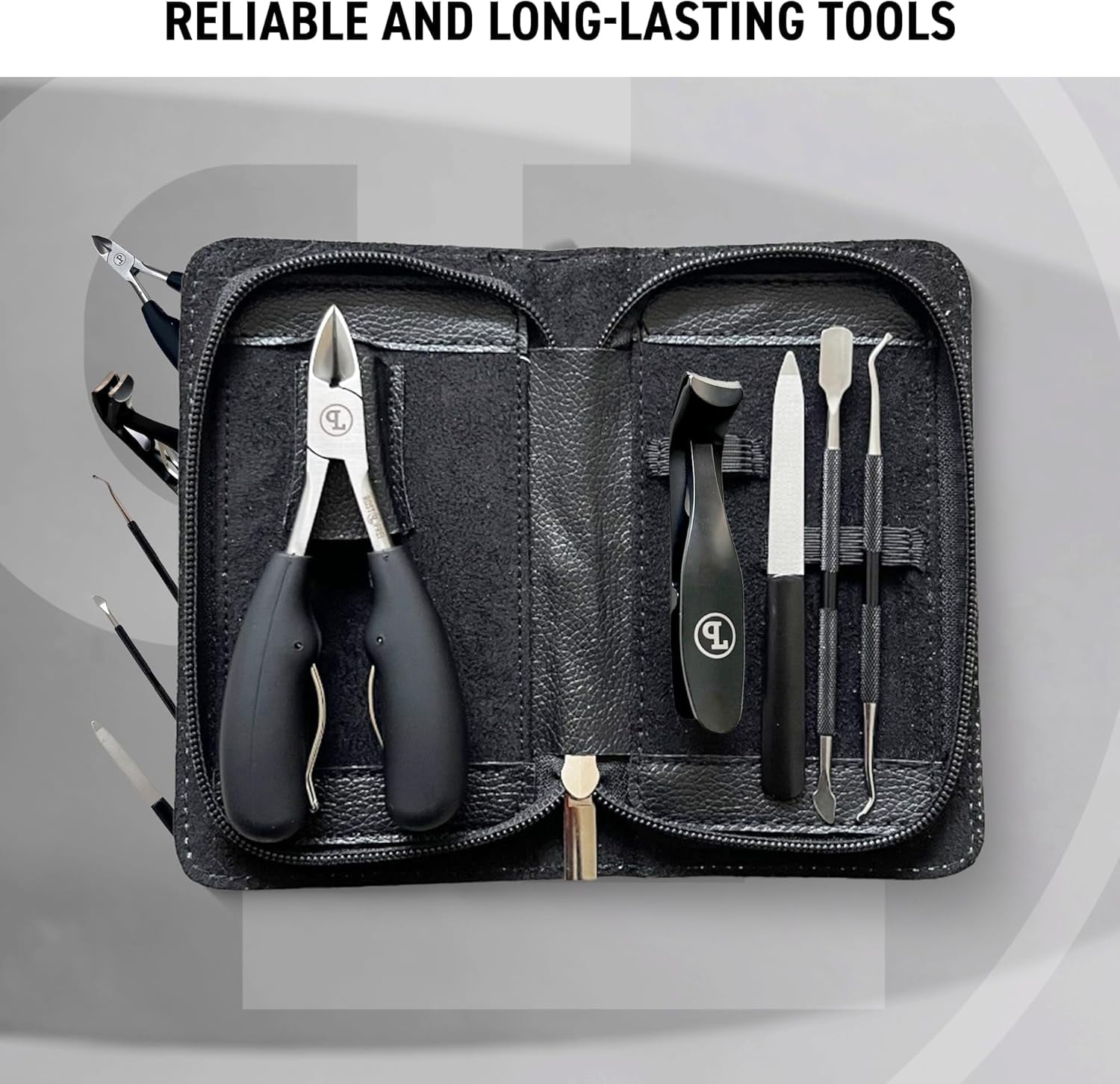 QIHE-Nail Clipper Set for Thick Toenails - 5-Piece Professional Kit ...