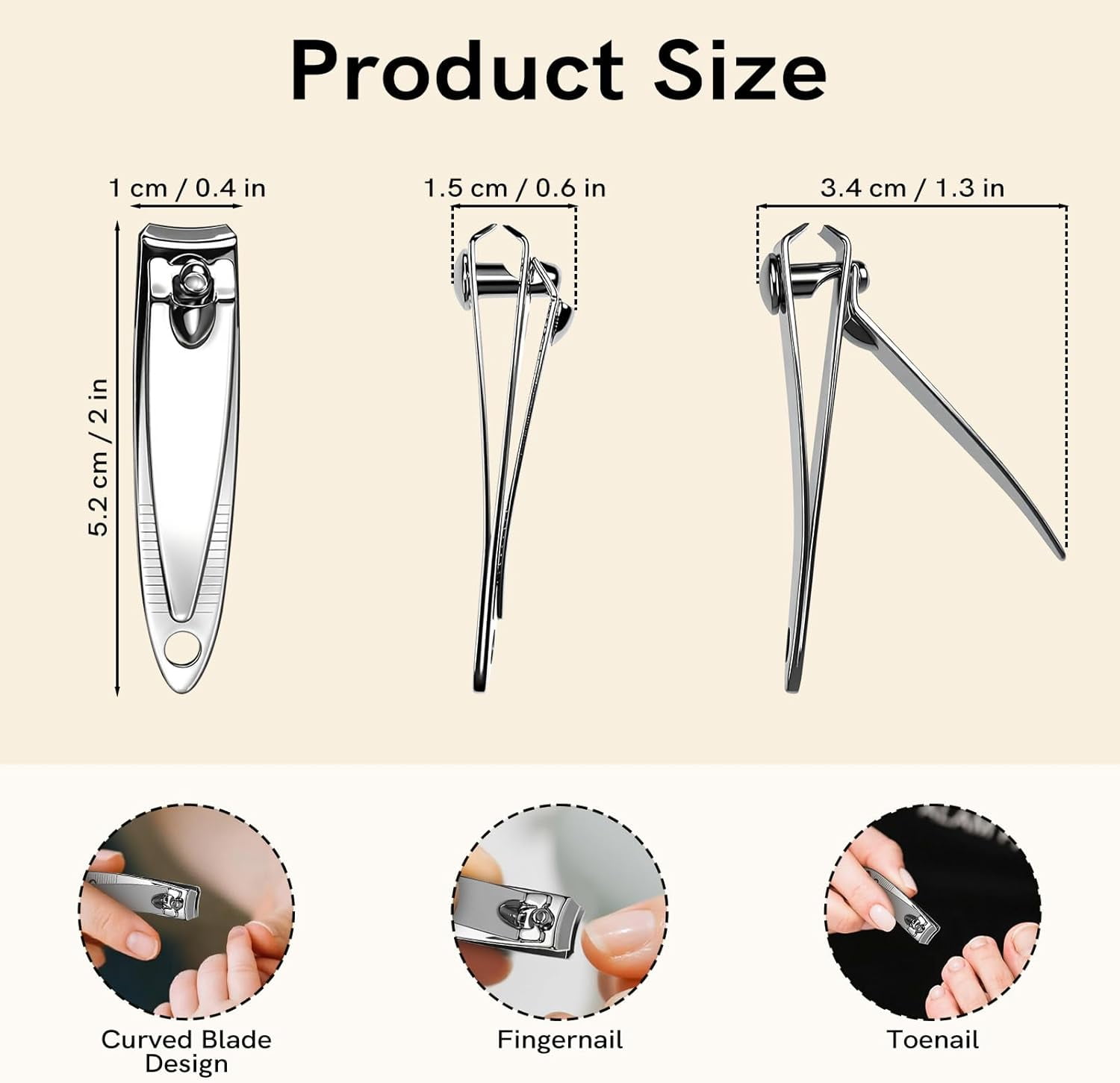 QIHE-Nail Clippers Bulk Stainless Steel Portable Fingernail Cleaner ...