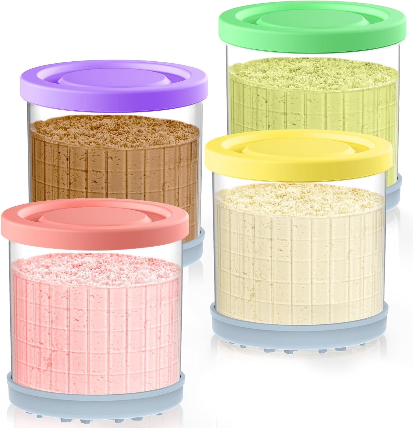 QIHE-Ninja Creami Pints and Lids - 4 Pack Ninja Creami Containers, 16oz ...