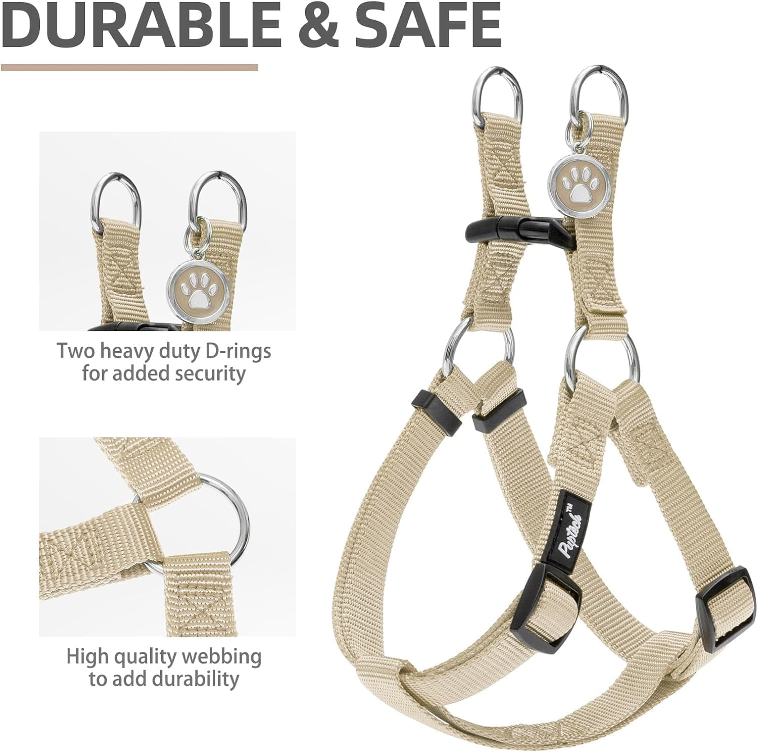 QIHE-No Pull Dog Harness Soft Adjustable Basic Nylon Step in Puppy Vest ...