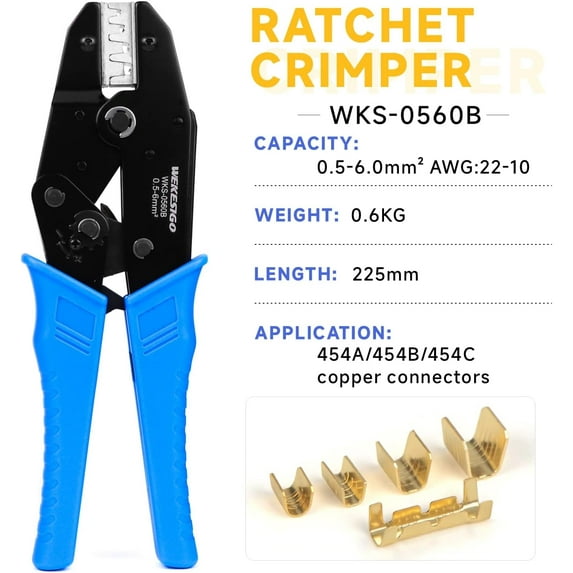 QIHE-Non-Insulated Terminals Ratcheting Crimper Tool for U-Shape Copper ...