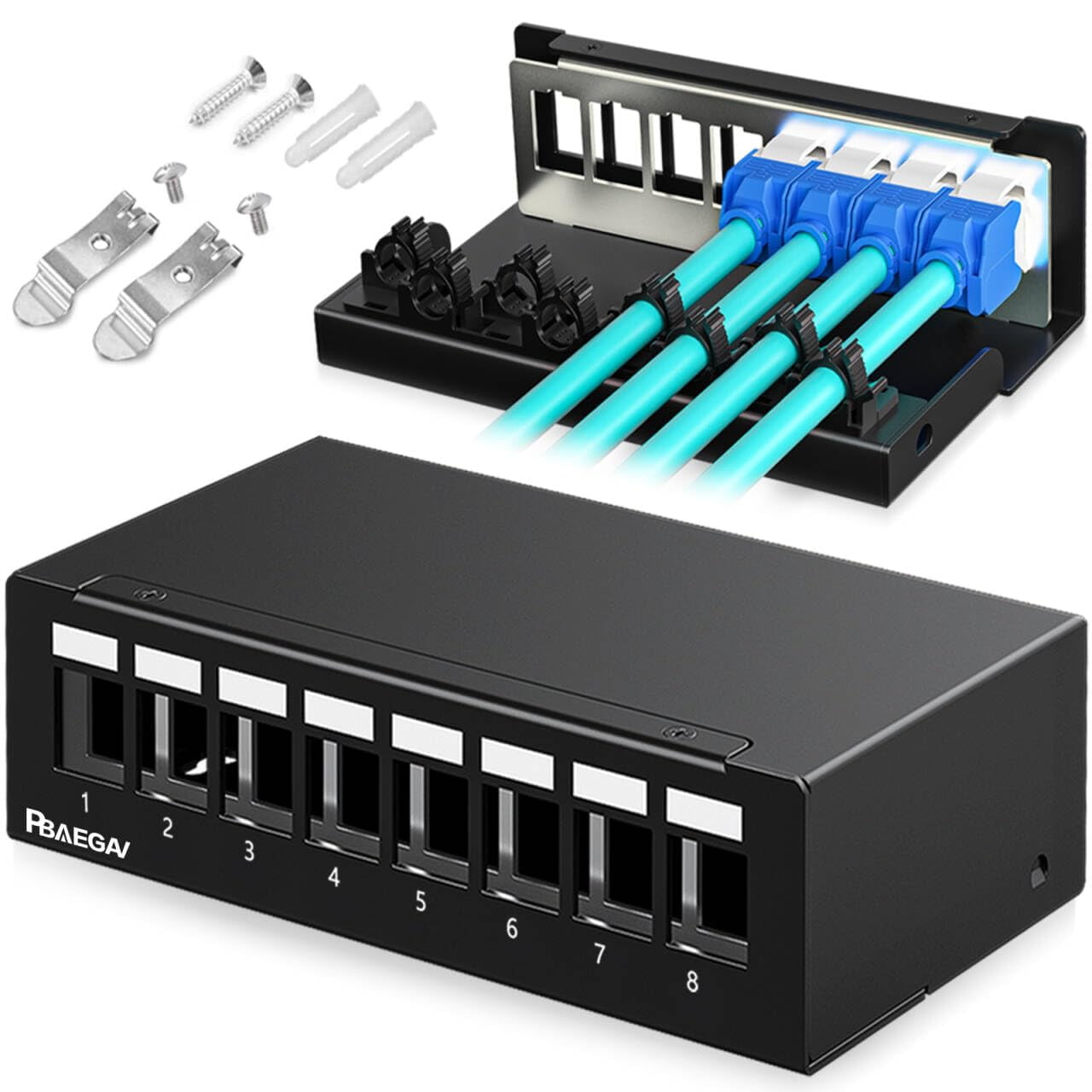 QIHE-Patch Panel 8 Port Keystone Network STP Blank Patch Panel ...