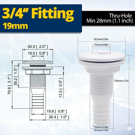 QIHE-Plumbing Installation Kit - Bilge Pump Hose 3/4-Inch Diameter | 6 ...