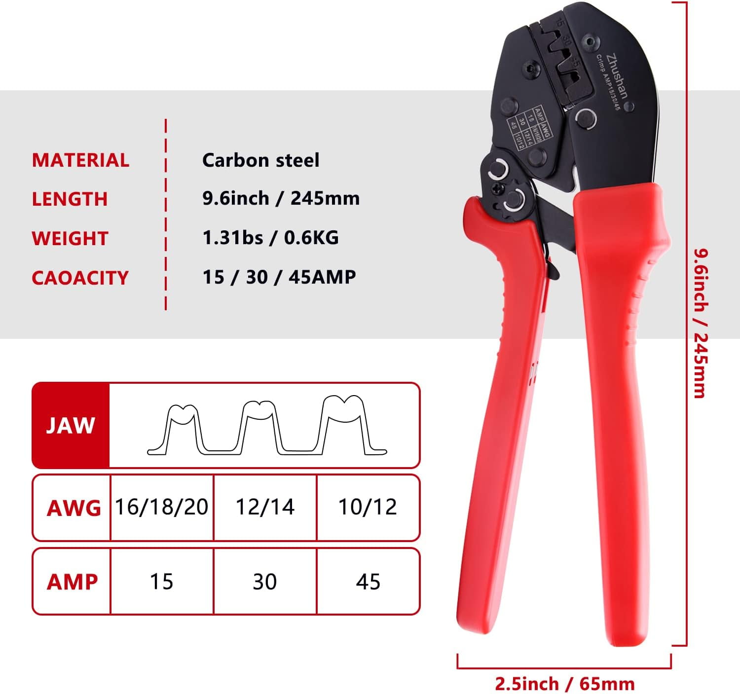 QIHE-Powerpole Crimping Tool – Heavy Duty Crimper for 15/30/45 Amp ...