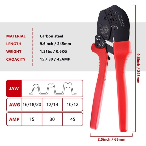 QIHE-Powerpole Crimping Tool – Heavy Duty Crimper for 15/30/45 Amp ...
