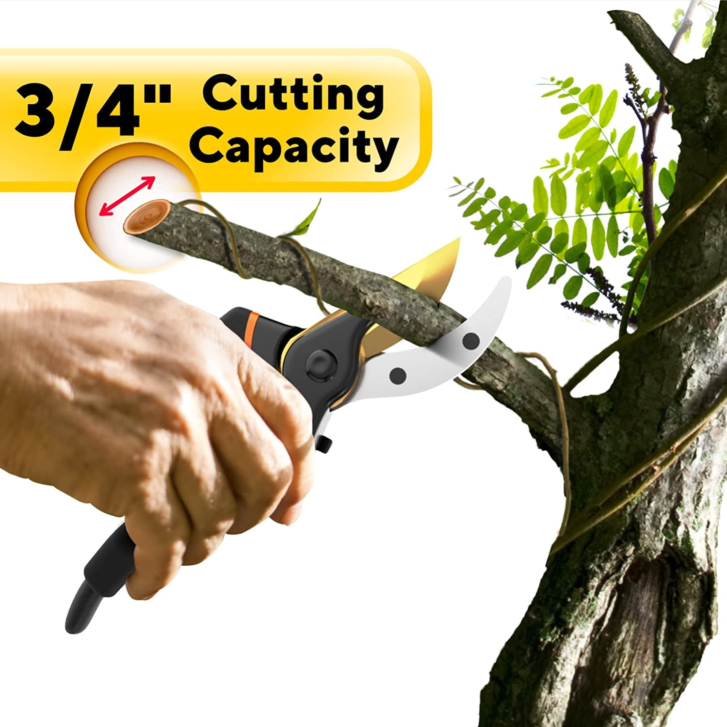 QIHE-Premium Bypass Pruning Shears for your Garden - Heavy-Duty, Ultra ...