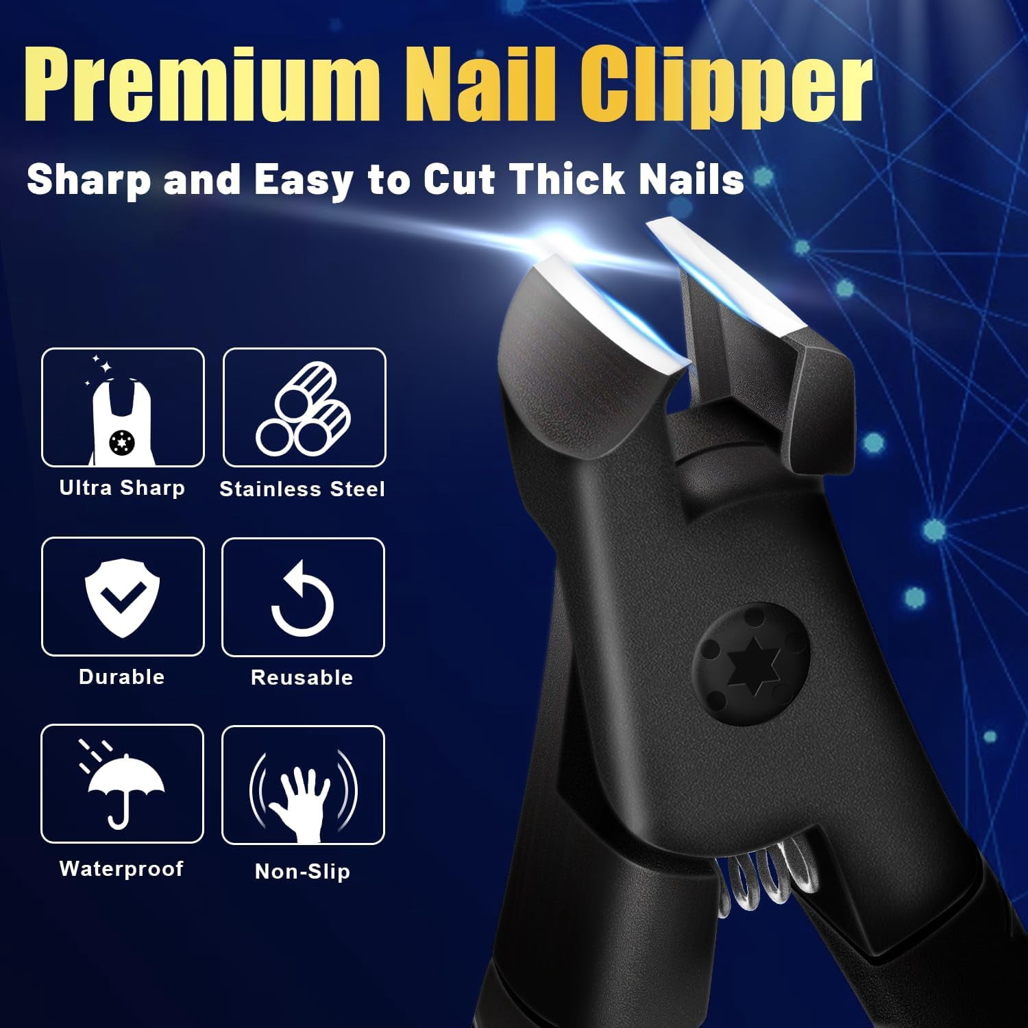 QIHE-Professional Nail Clippers for Thick Toenails - Ultra Sharp, Anti ...