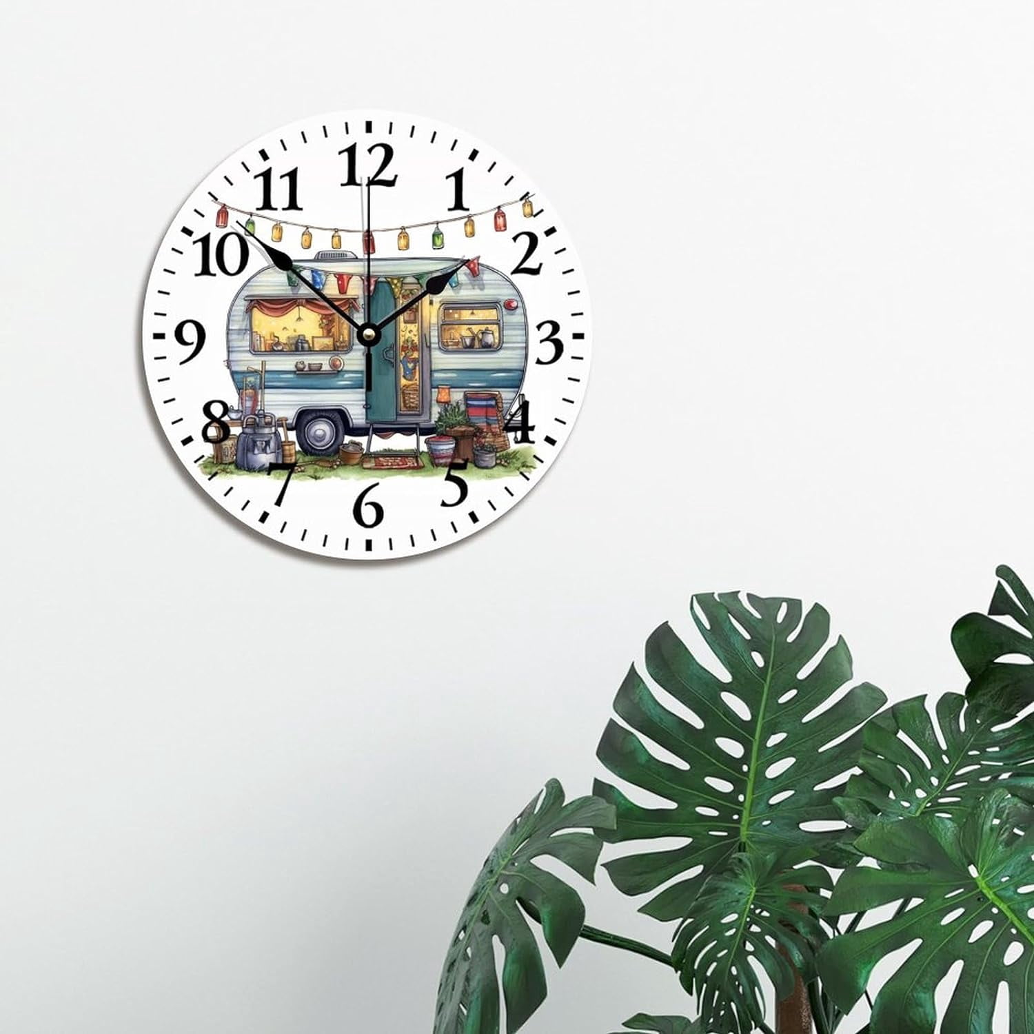 QIHE-RV Vintage Wall Clock Fifth Wheel Camper Travel Trailer Wood Clock ...