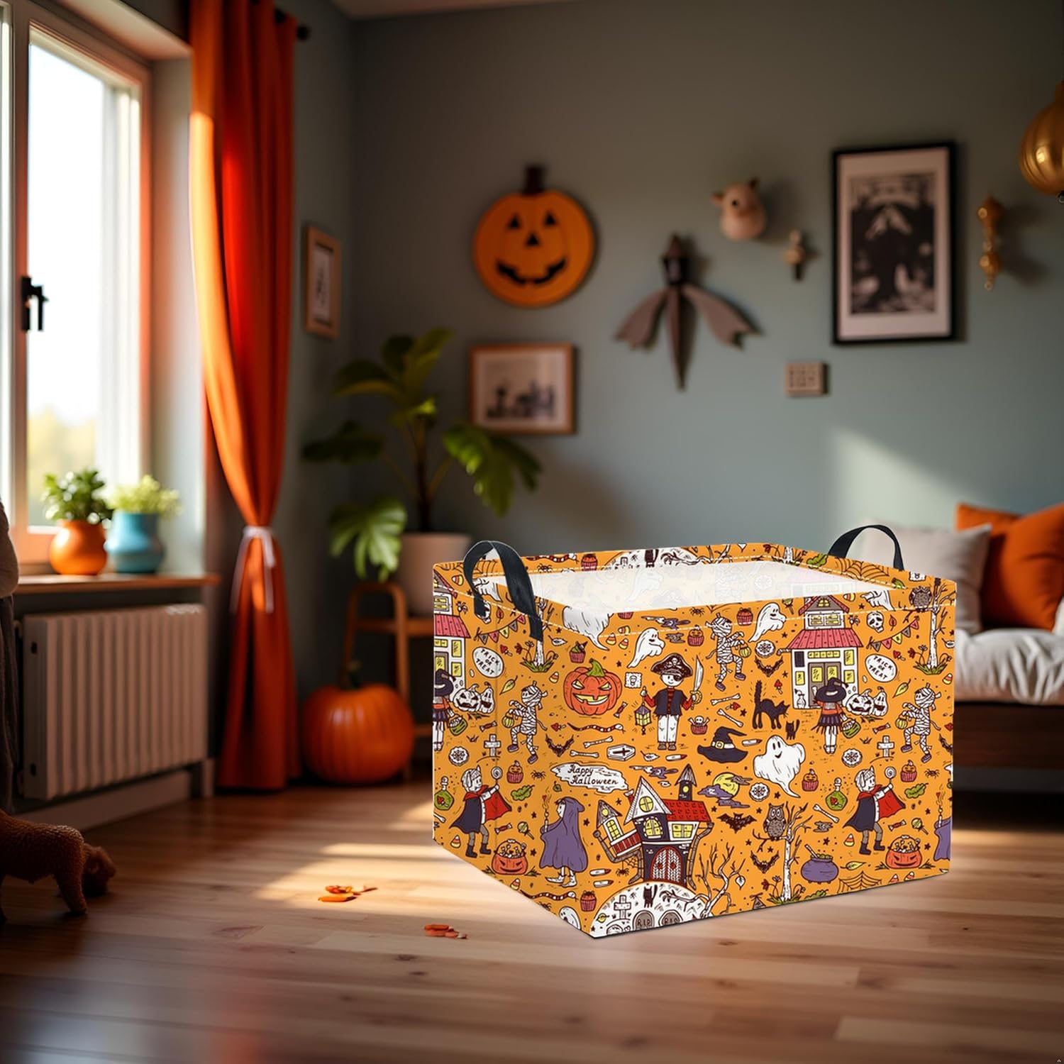 QIHE-Rectangular Halloween Basket for Boys and Girls Kids Trick or ...