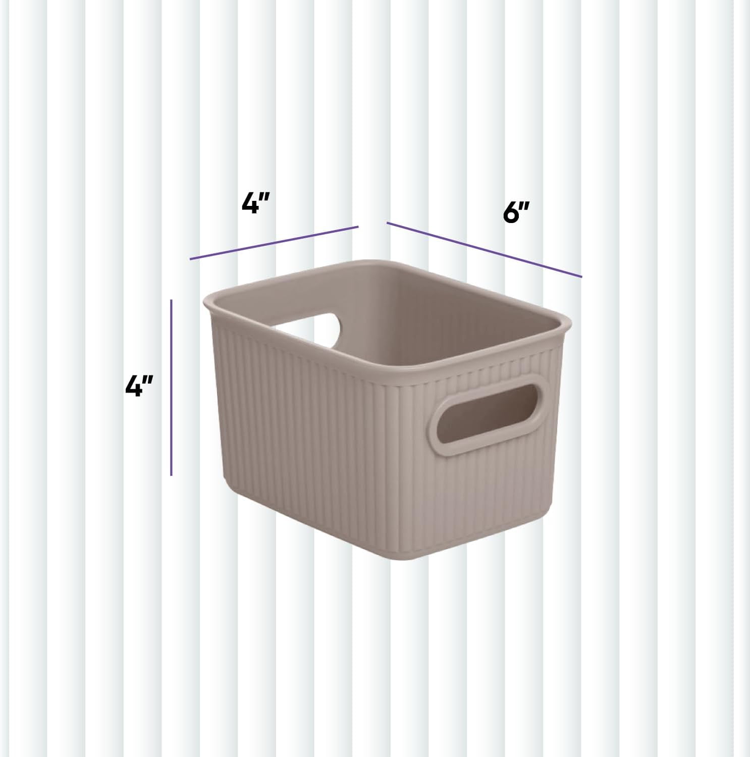 QIHE-Ribbed Collection - Decorative Plastic Open Home Storage Bins ...