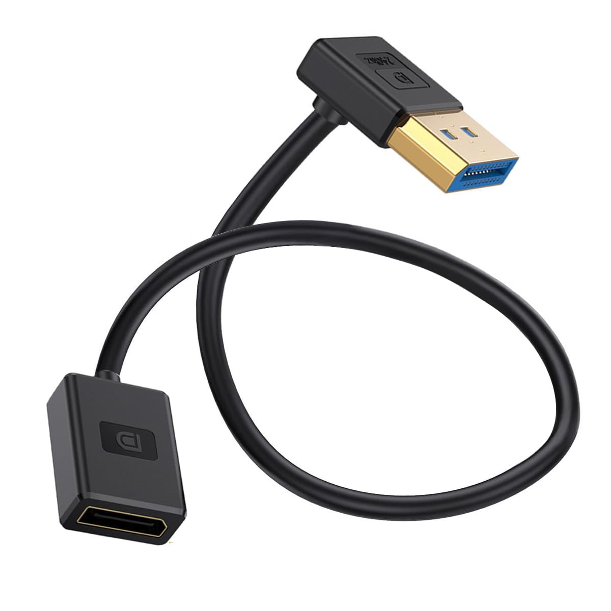 QIHE-Right Angle Displayport 1.4 Extension Cable, 90 Degree DP Male to ...