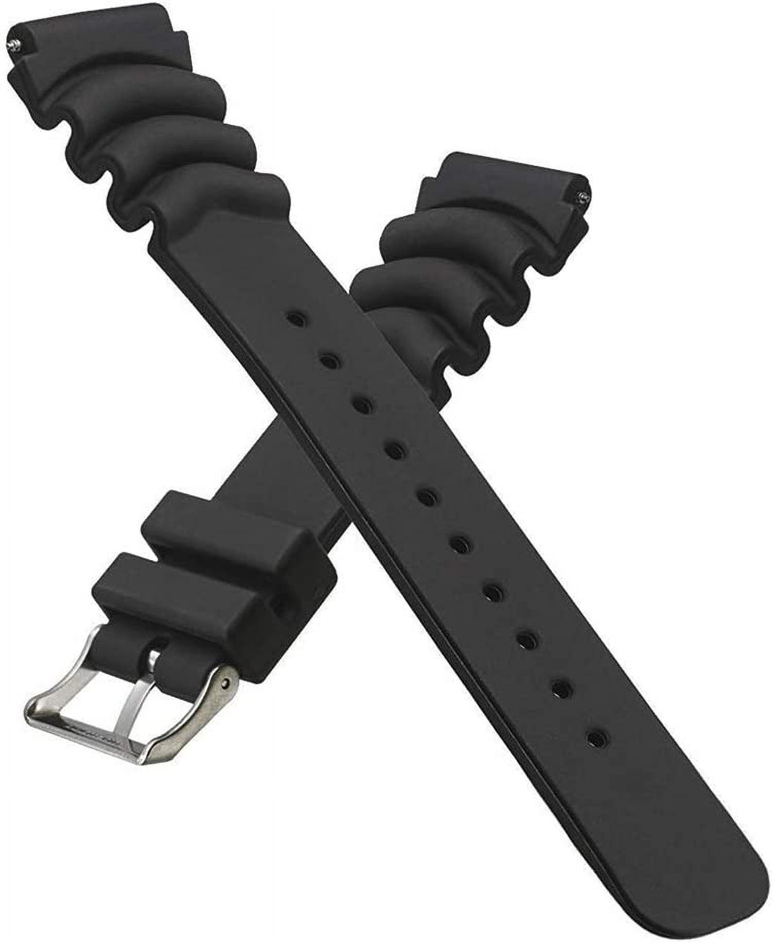 QIHE-Rubber Curved Line Watch Band 20mm 22mm 24mm Divers Model (24mm ...
