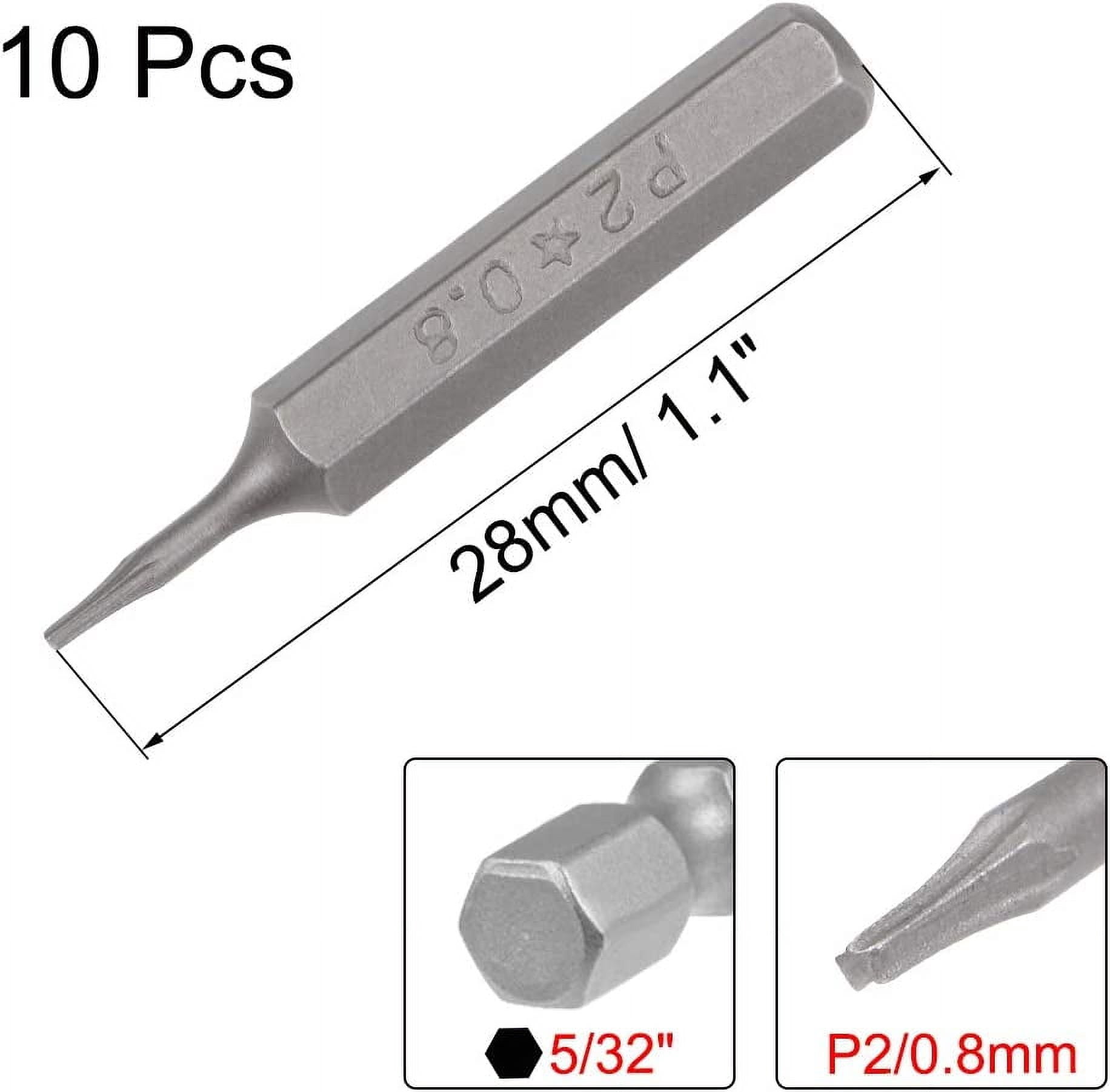 QIHE-Screwdriver Bits 10pcs 5/32 Inch Hex Shank Star-Shape P2/0.8mm ...