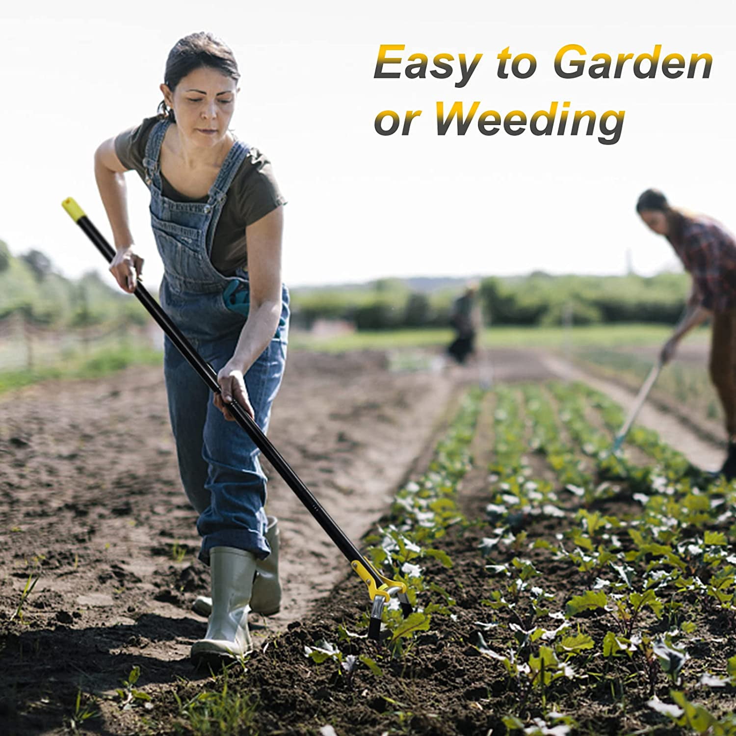 QIHE-Scuffle Hoe Garden Tool, Stirrup Loop Hoe with 42 Inch Adjustable ...