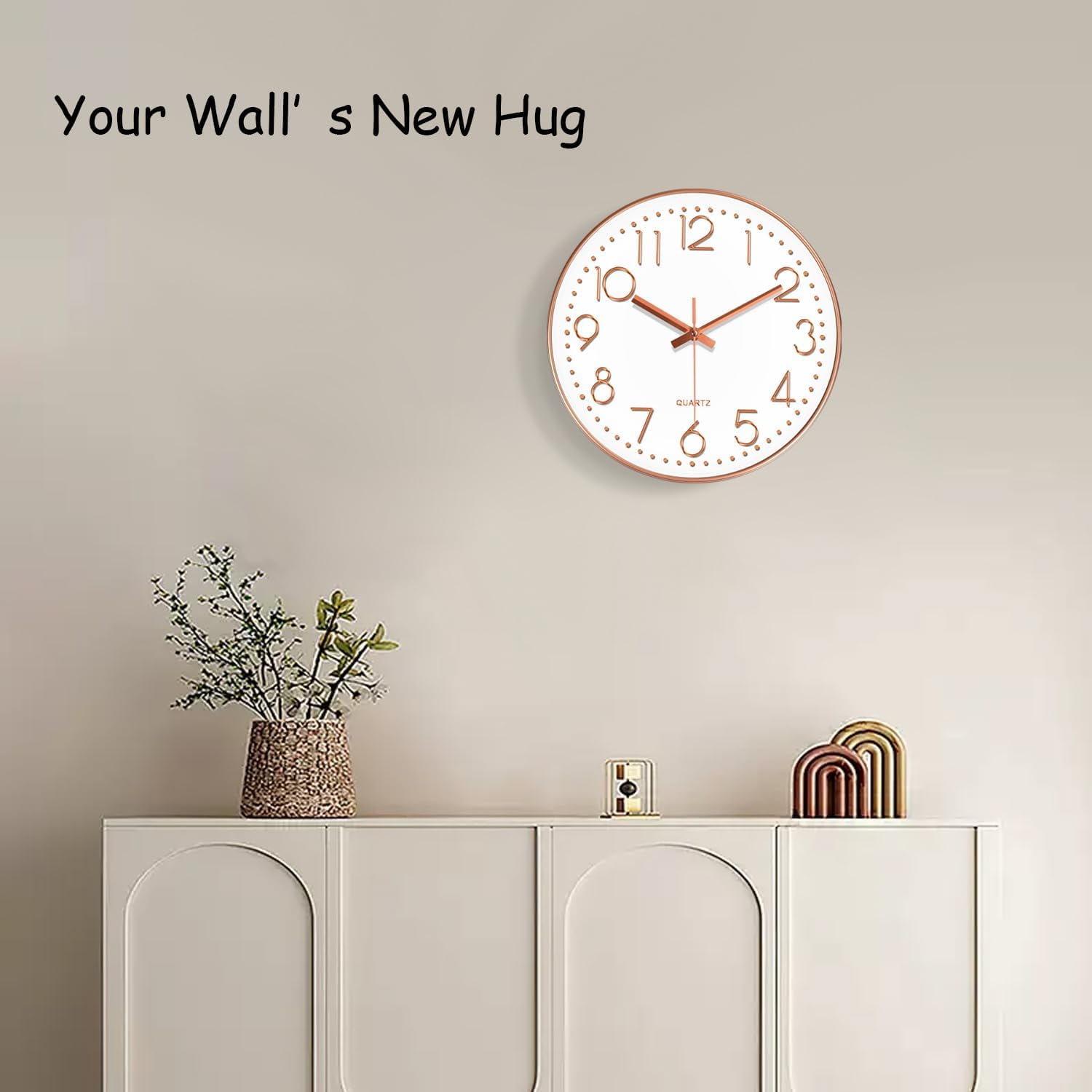 QIHE-Silent Wall Clocks Battery Operated 8 Inch, Analog Wall Clock with ...