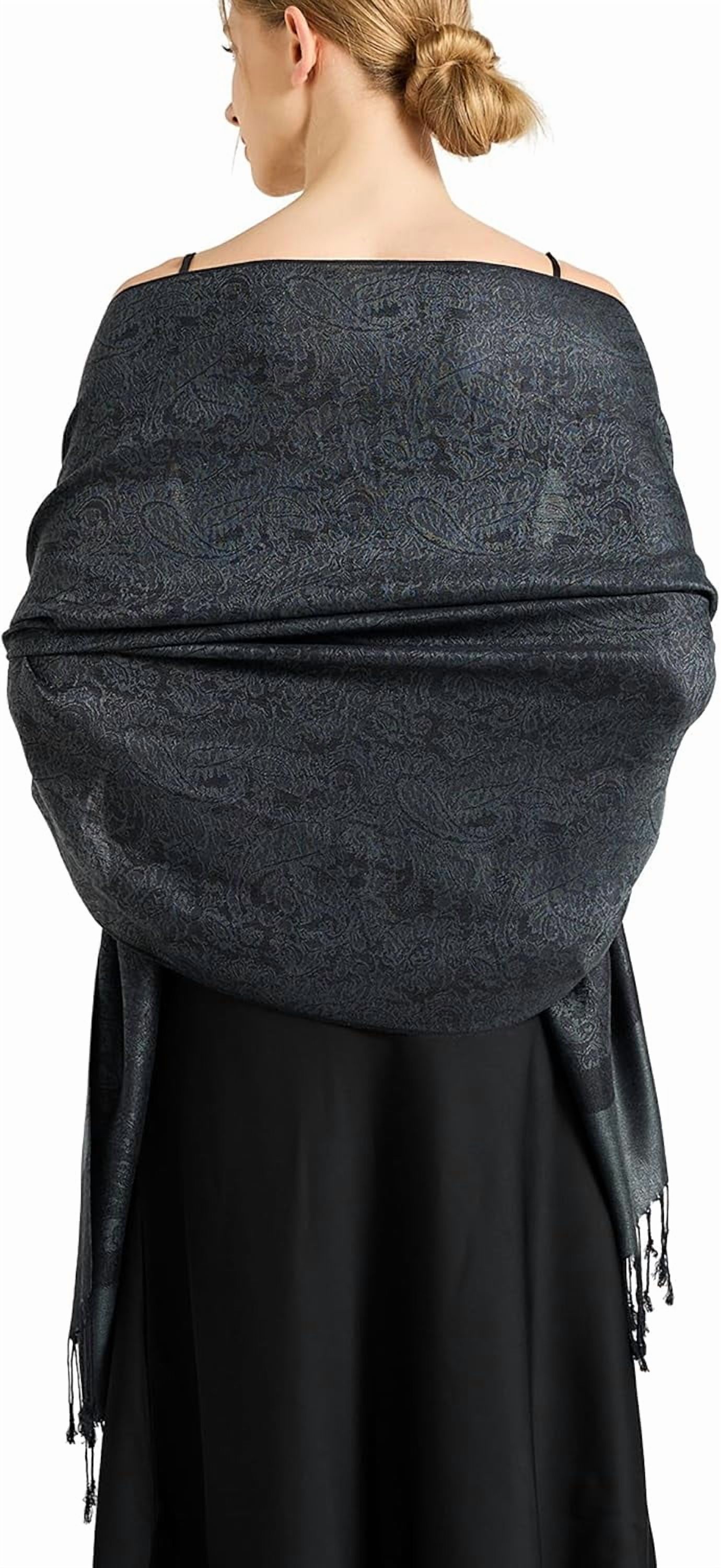 QIHE-Silky Paisley Pashmina Shawl Scarf-Women's Soft Double-side ...