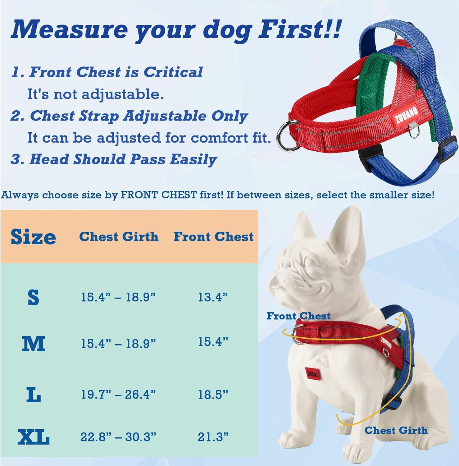 QIHE-Small Dog Harness with Handle Red Soft No Pull Escape-Proo Freedom ...
