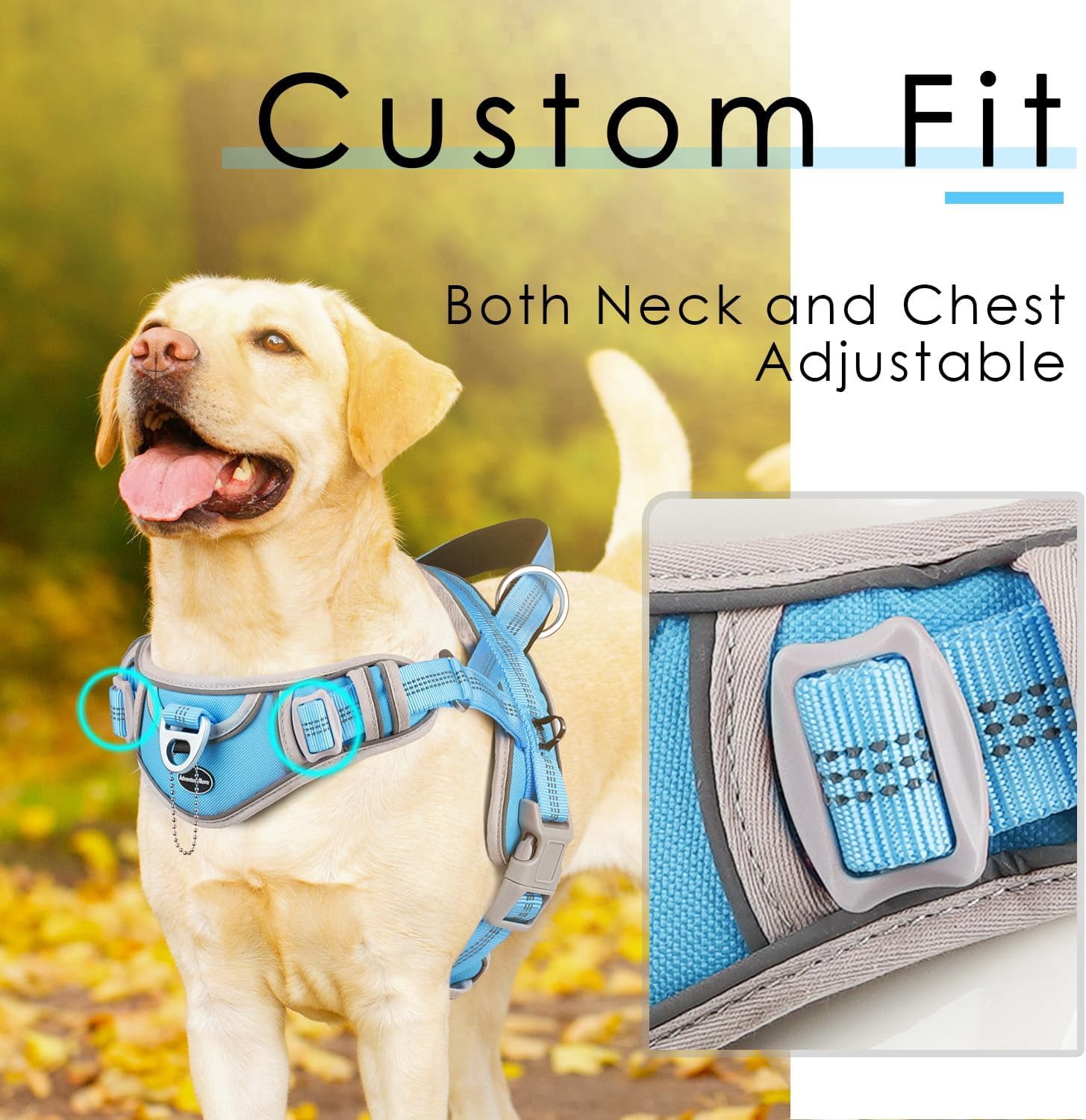 QIHE-Small Dog No Pull Harness with QR Code Tag, Adjustable Reflective ...