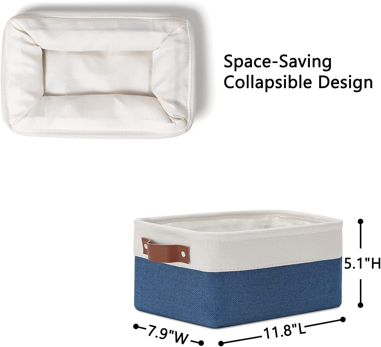 QIHE-Small Storage Bin,Small Fabric Rectangular Storage Basket for ...