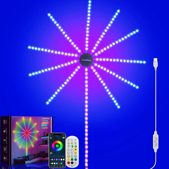 QIHE-Smart Firework LED Lights Indoor, Music Sync LED Firework Lights ...