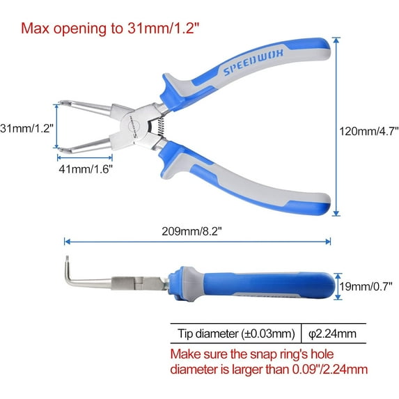 QIHE-Snap Ring Pliers 9-Inch Internal Circlip Pliers Heavy Duty ...