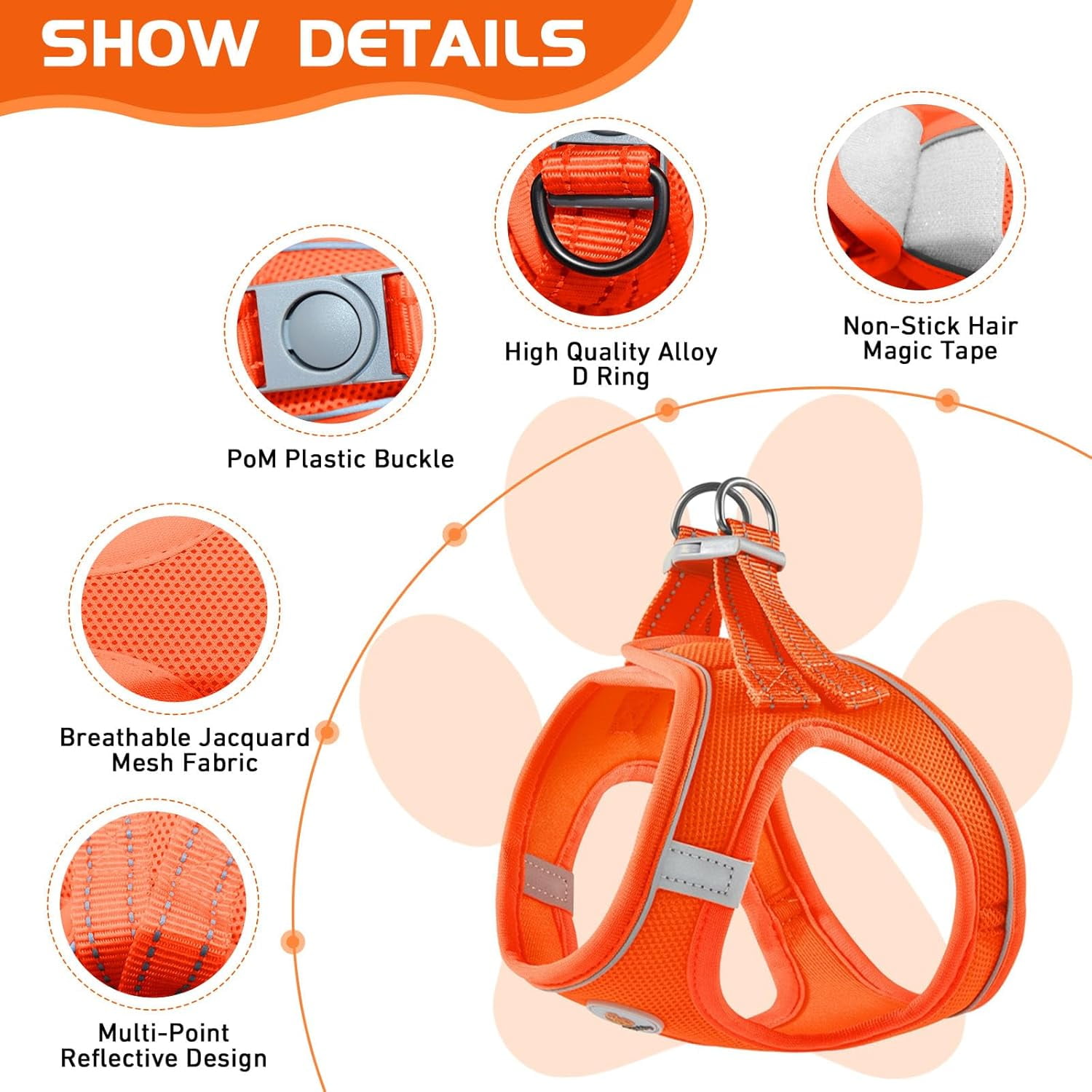 QIHE-Soft Mesh Dog Harness and Leash Set, No Pull Puppy Harness and ...