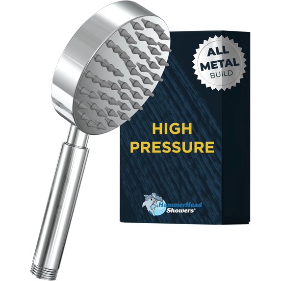 QIHE-® Solid Metal Hand Held Shower Head - CHROME - 2.5 GPM High ...