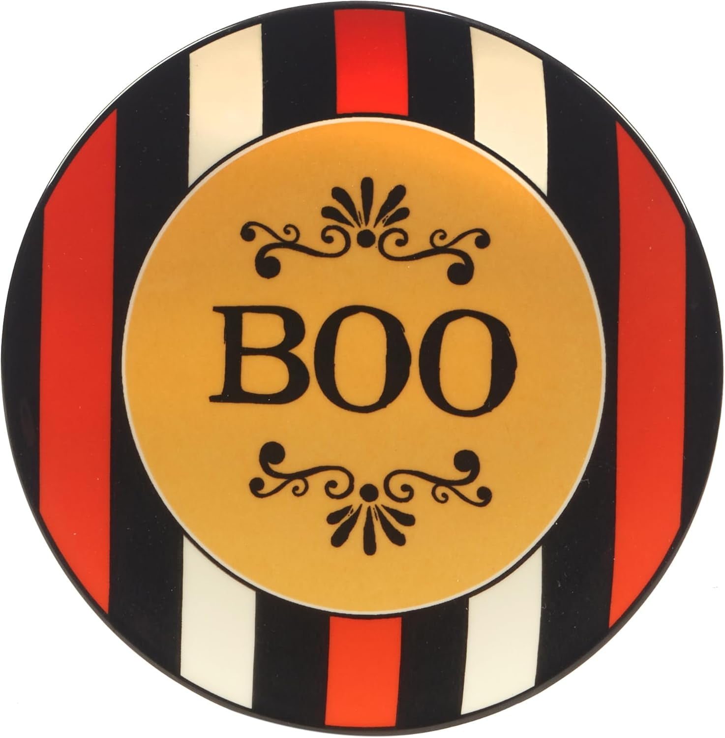 QIHE-Spooky Halloween Canape Plates – Set of 4 Ceramic 6" Plates with ...