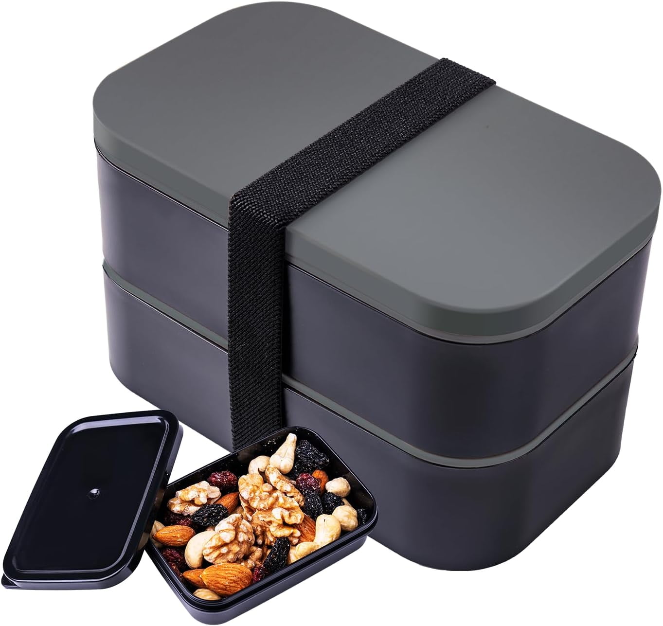 QIHE-Stackable Bento Box with Utensils Microwave Safe, All-in-One Meal ...