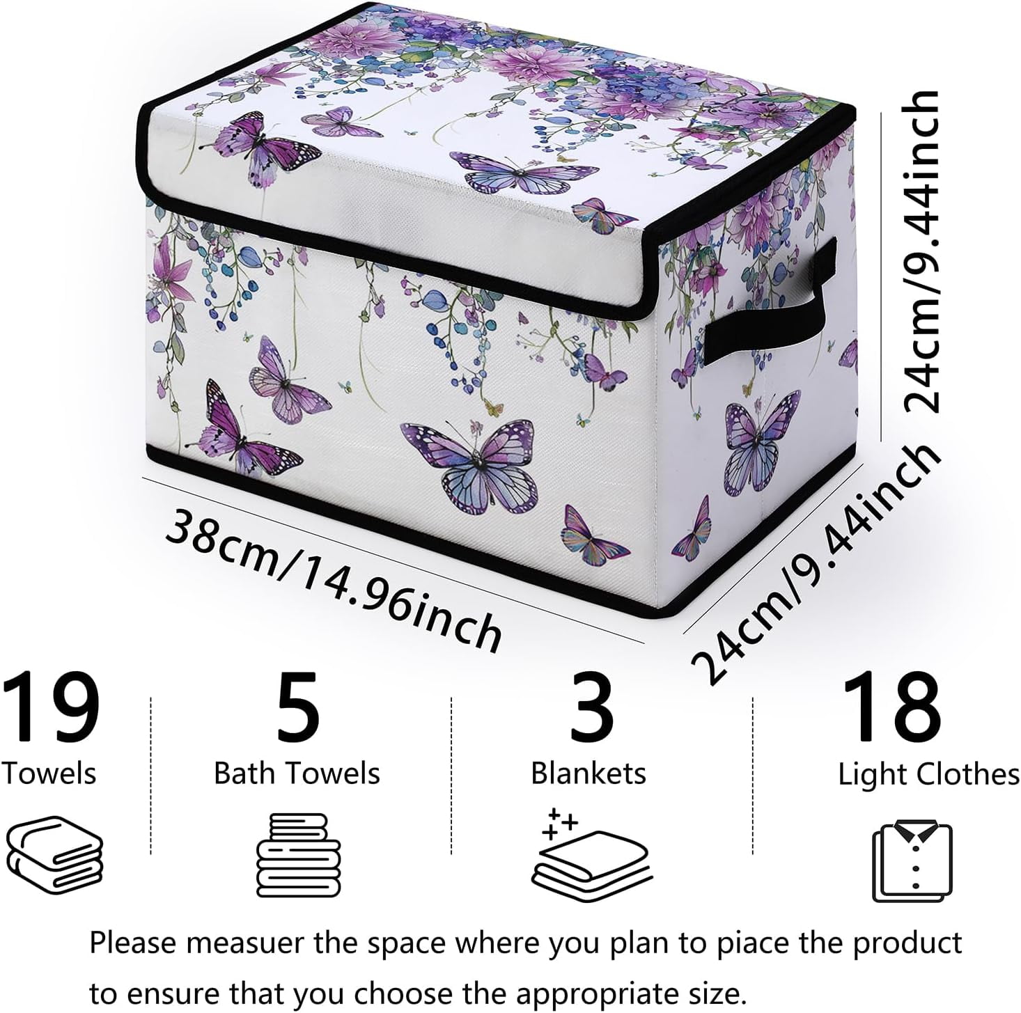 QIHE-Stackable Clothes Storage Bins with Lids,Closet Organizers Fabric ...