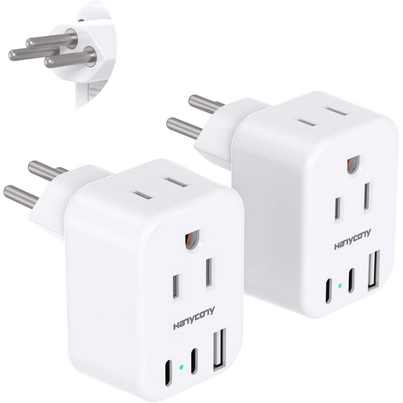QIHE-Switzerland Travel Plug Adapter, Type J Power Adapter with 2 ...