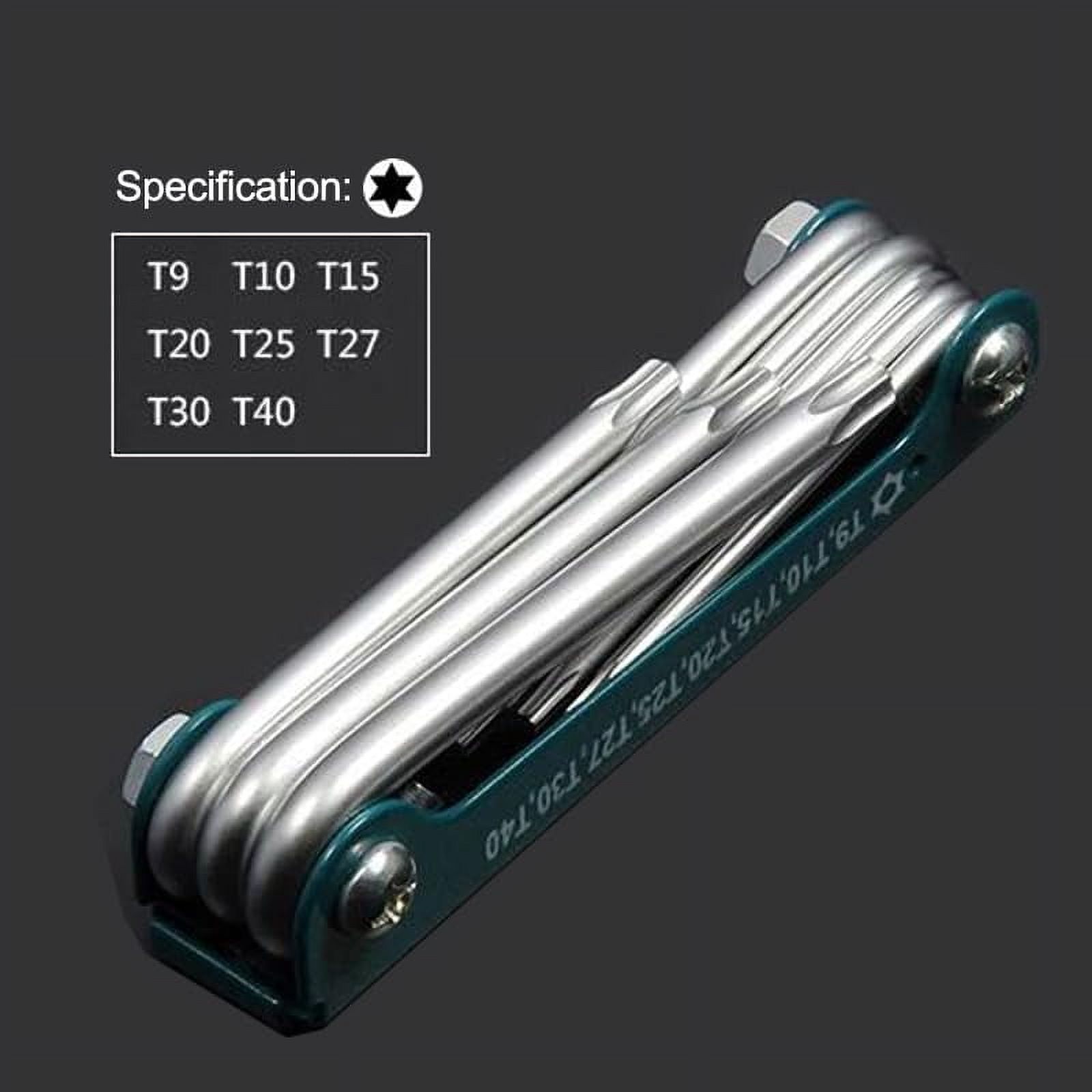 QIHE-Tamper Proof Star Key Set Torx Bit Set Folding Security Torx Key ...