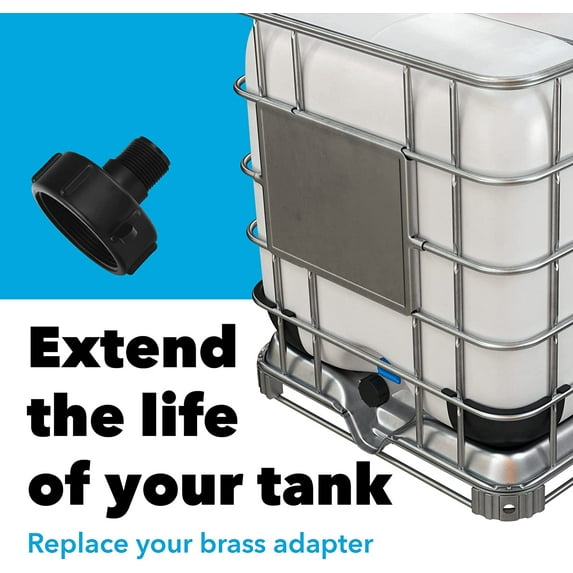 QIHE-Tote Connector & Adapter - 2-Pack, 2″ NPT/NPS Fine Plastic Thread ...