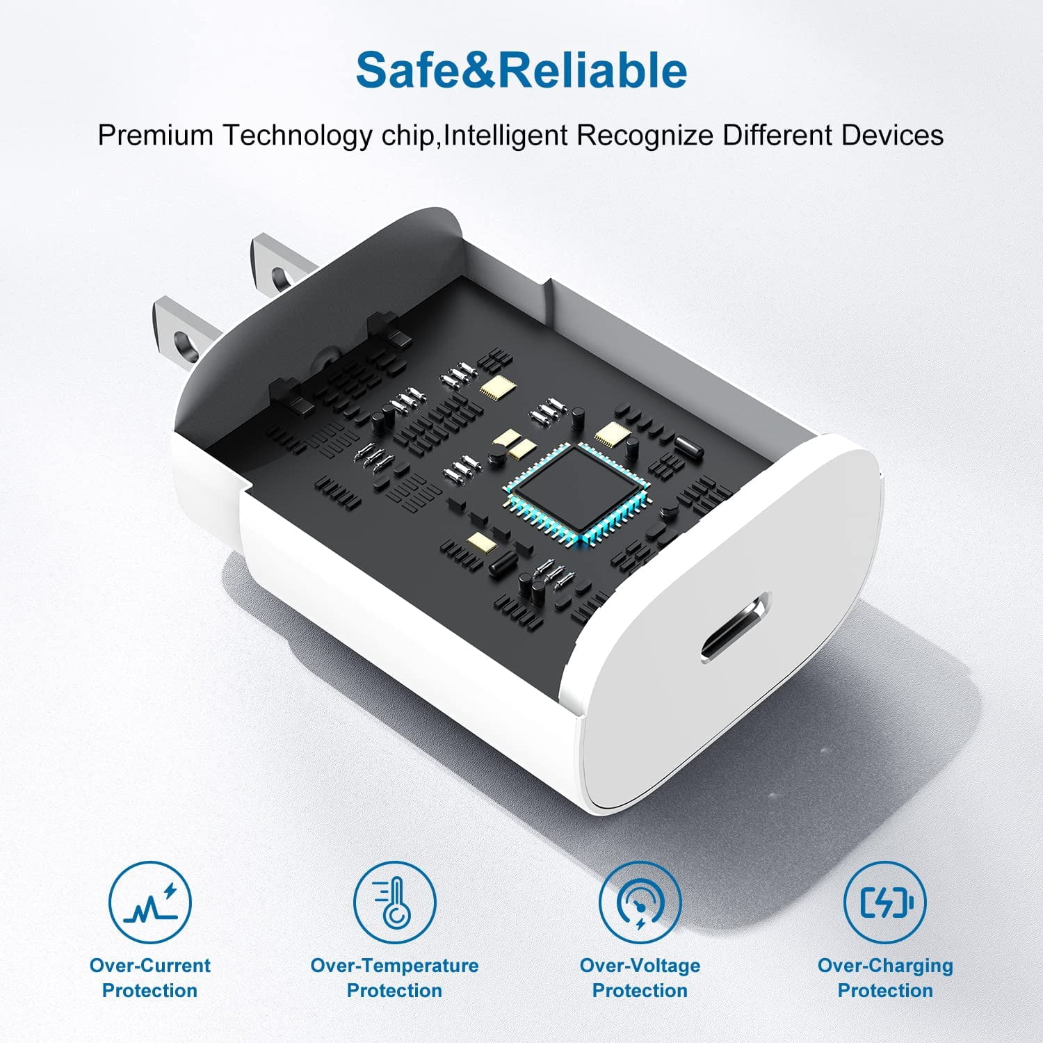 QIHE-Type C Charger, 2 Pack 25W PD USB C Wall Charger Super Fast ...