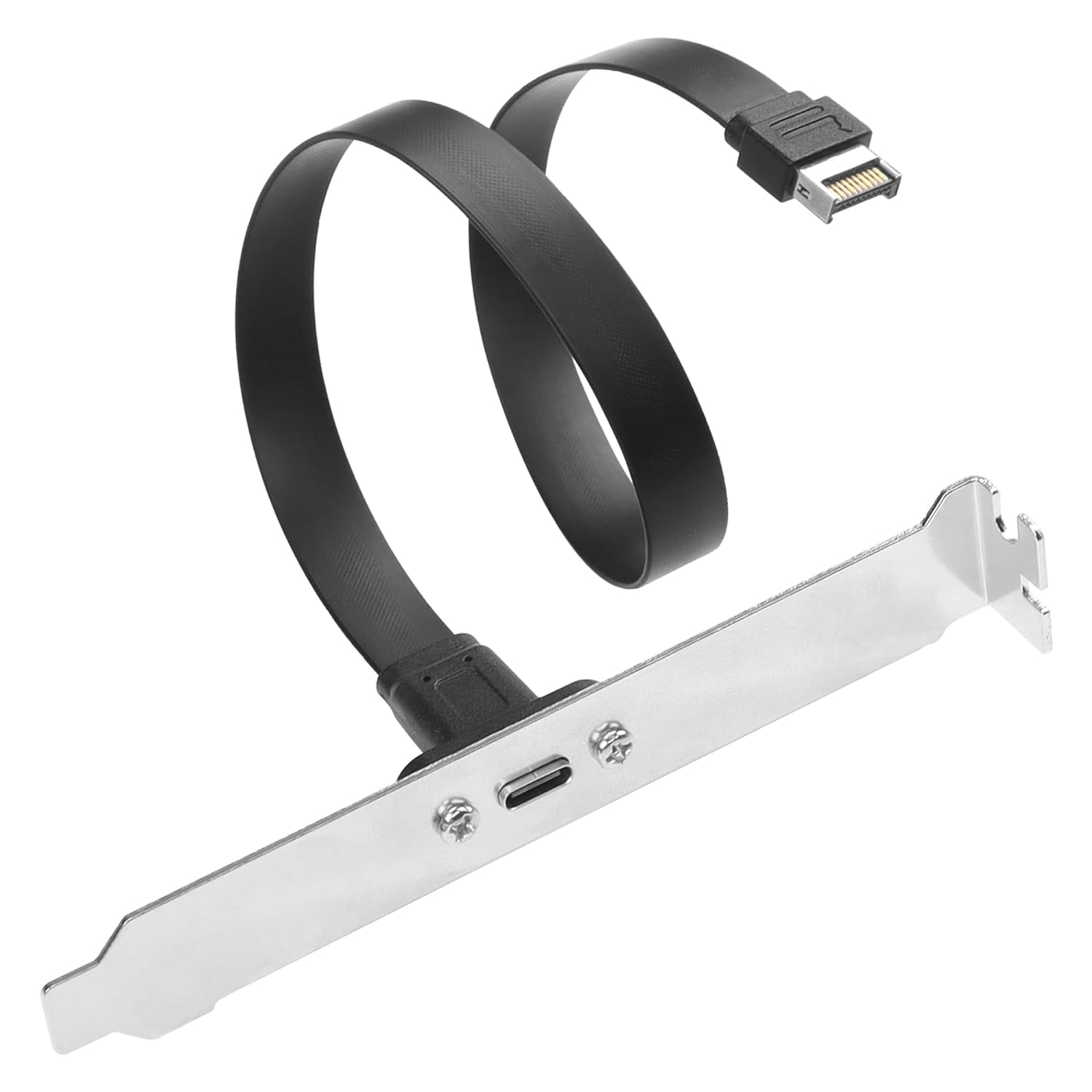 QIHE-USB 3.1 Front Panel Header Type-C Extension Cable with Panel Mount ...