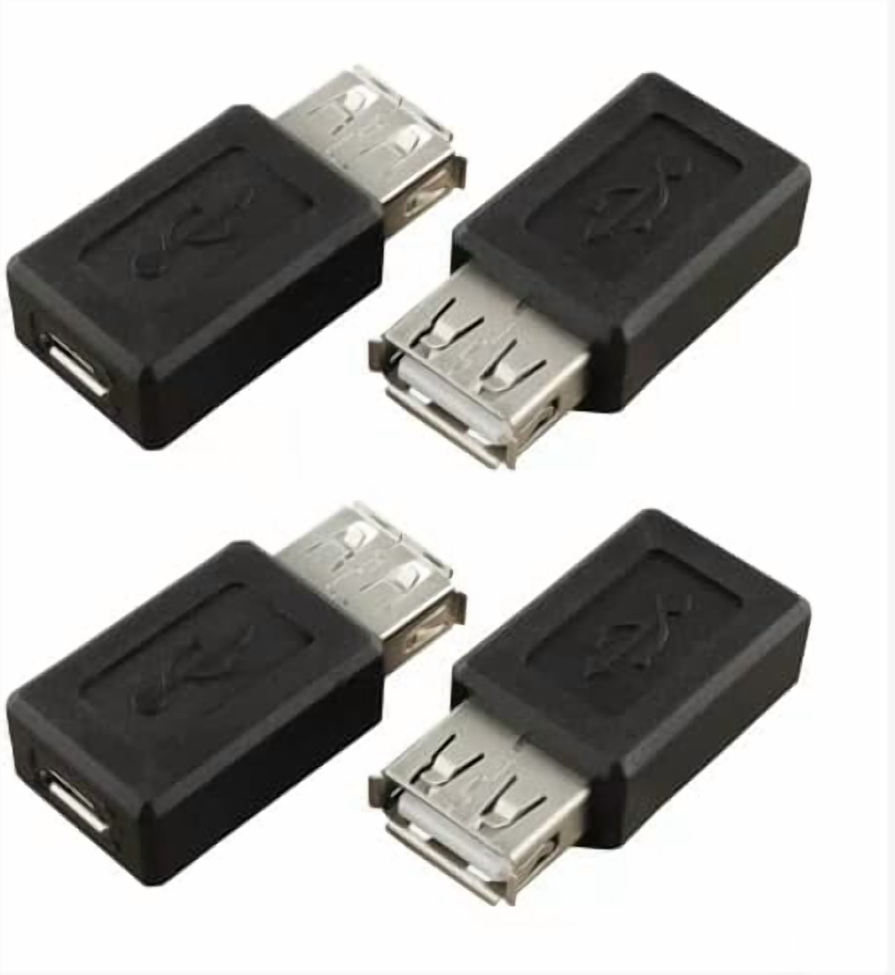 QIHE-USB A Female to USB Micro Female Adapter 4PCS USB 2.0 A Female to ...