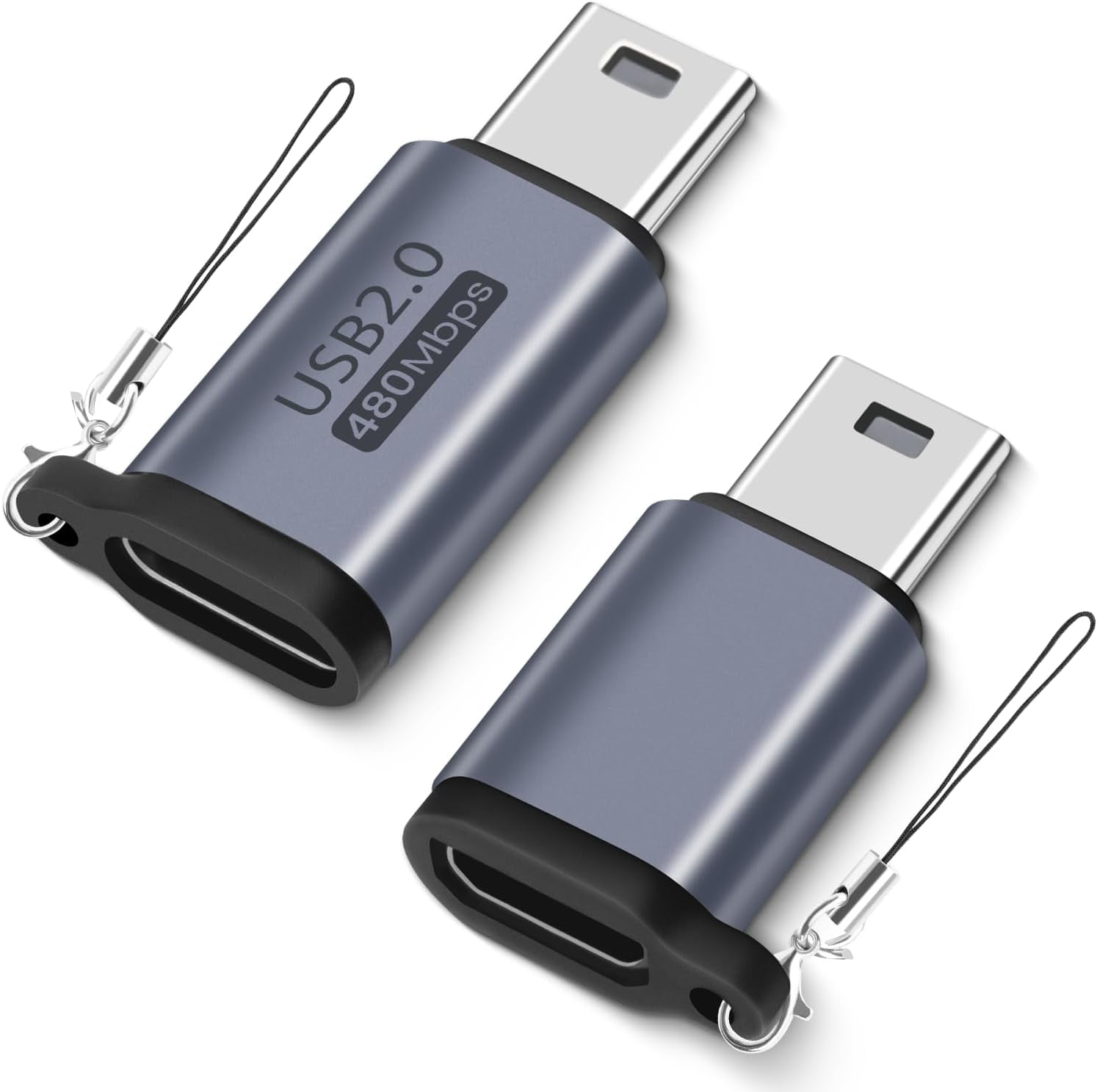 QIHE-USB C/Micro to Mini USB Adapters (2 Pack), Type C/Micro Female to ...