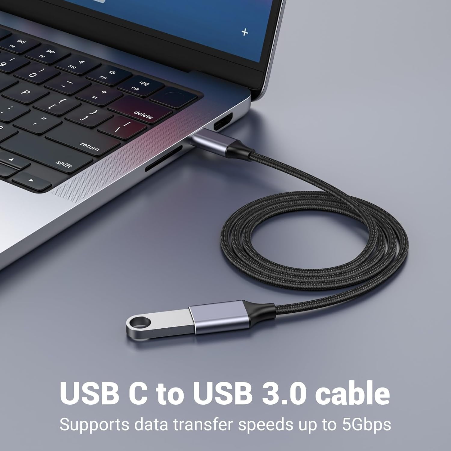 QIHE-USB Female to USBC Male Cable Adapter(2M/6.6 Ft),USB Female to USB ...