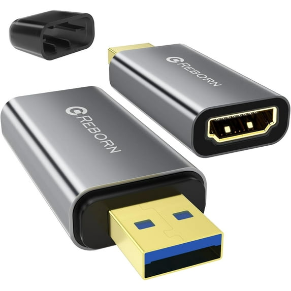 QIHE-USB to HDMI Adapter, 1080P@60Hz USB 3.0 Male to HDMI Female Multi ...