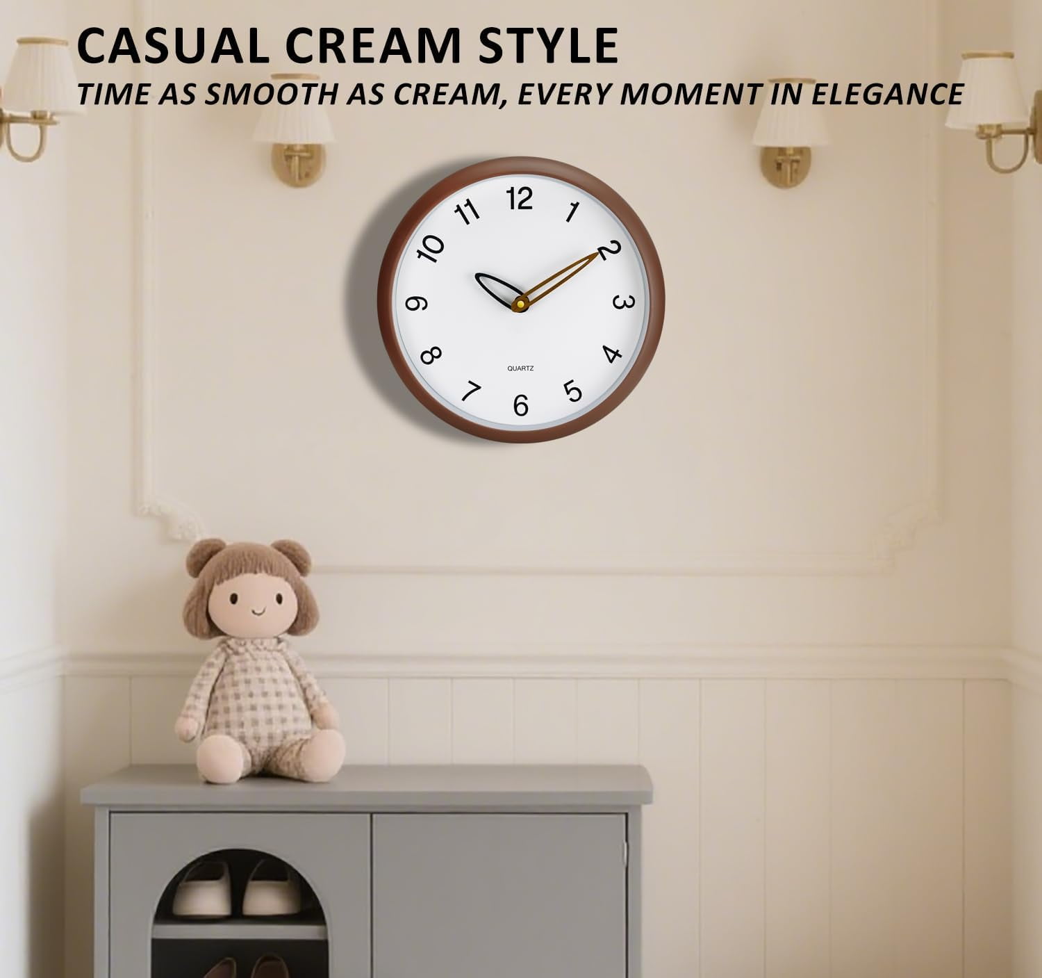 QIHE-Wall Clock, 12 Inch Wall Clocks Battery Operated, Silent Non ...