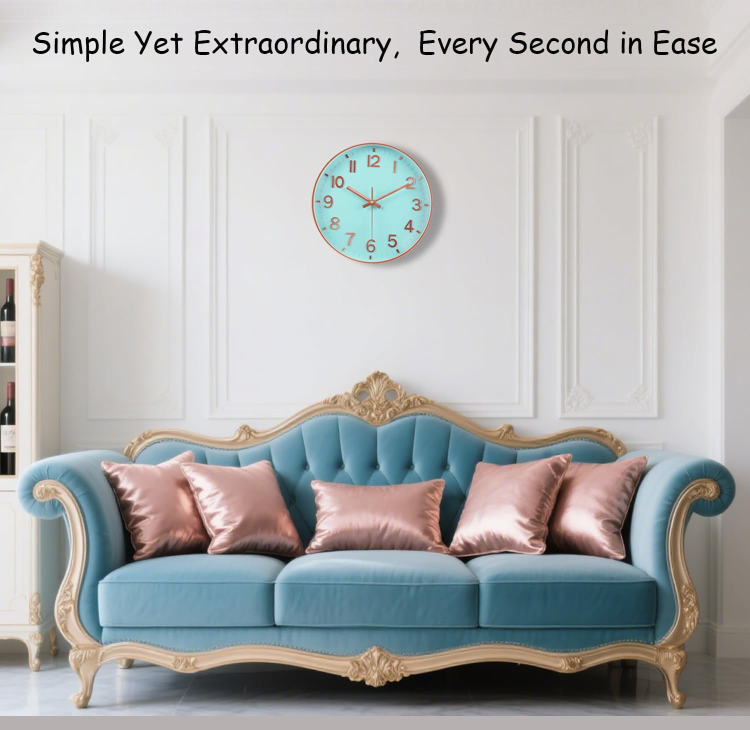 QIHE-Wall Clocks Battery Operated, 12 Inch Non Ticking Digital Wall Clock, Silent Analog Clock ...