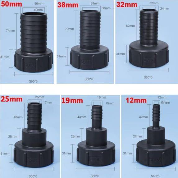 QIHE-Water Tank Tote Fittings Adapter, 275 330 Gallon IBC Tank Drain ...