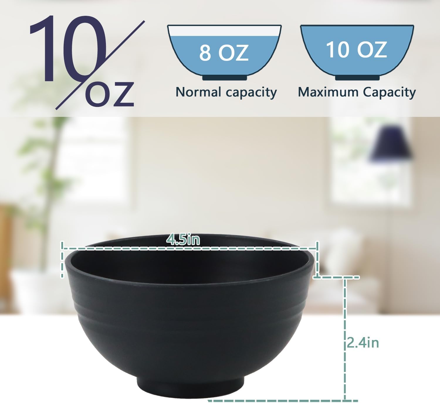 QIHE-Wheat Straw Small Bowl Set of 8, Unbreakable Dessert Bowl - 10 OZ ...