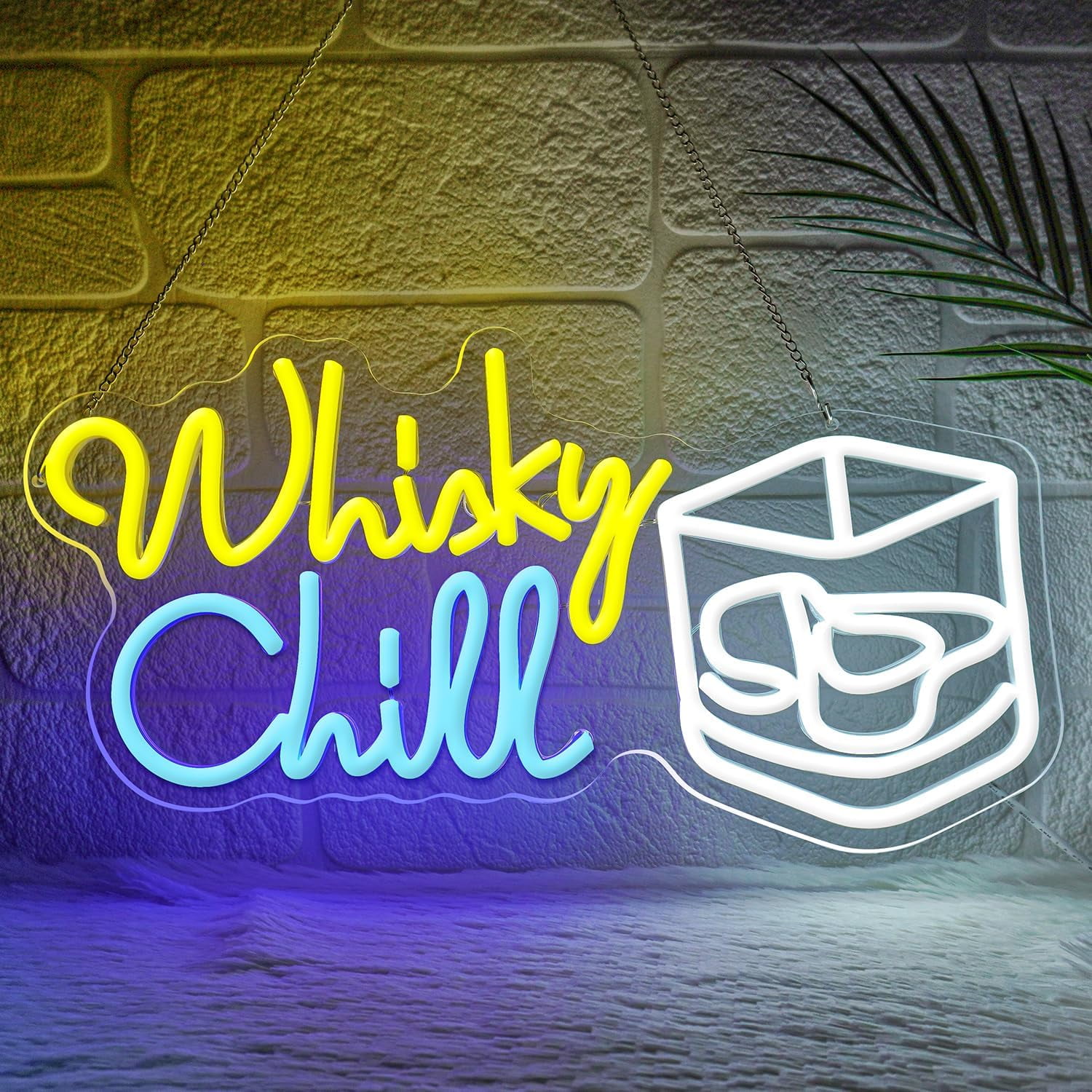 QIHE-Whisky Chill Neon Sign,Neon Signs for Wall Decor,Whisky Bar Sign ...
