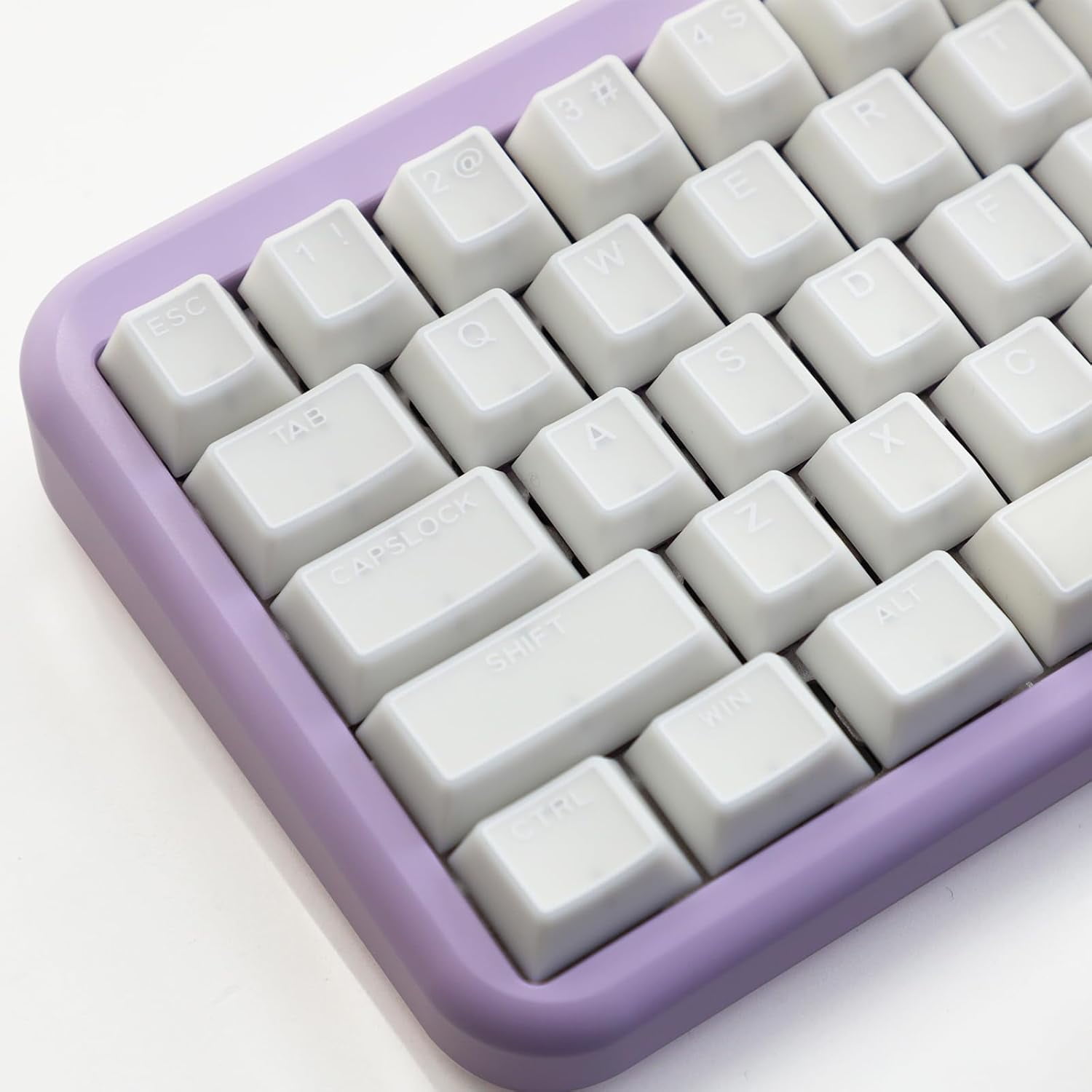 QIHE-White Jade Keycaps, Double Shot PBT&PC Keyboard Jelly Key caps 142 ...