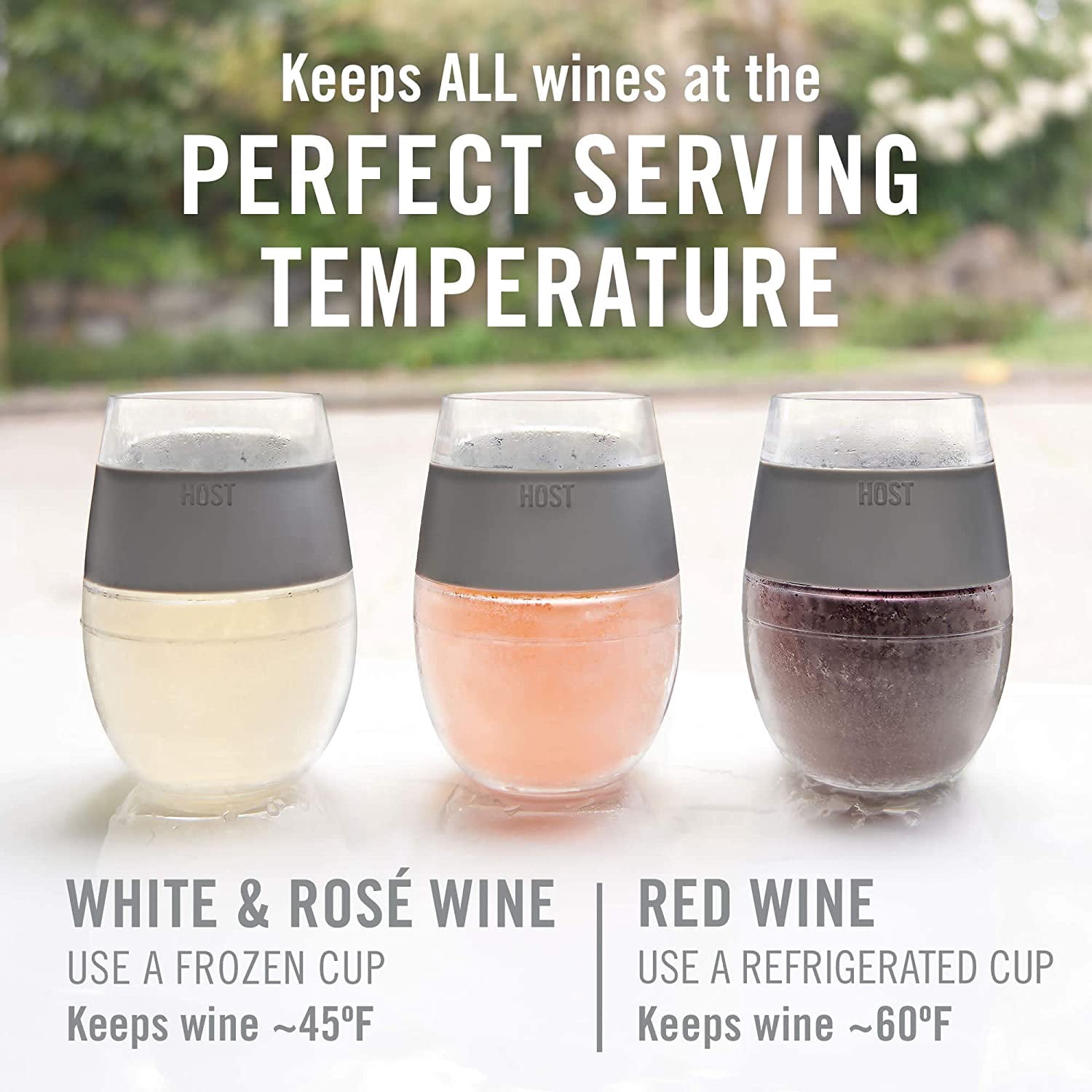 QIHE-Wine Freeze Cup Set of 2 - Plastic Double Wall Insulated Wine ...